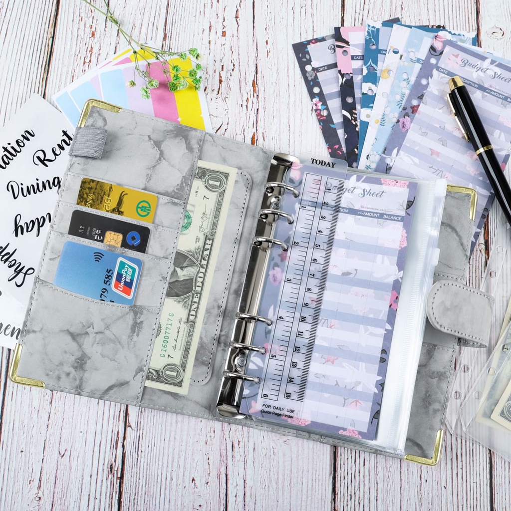 Jual COMPLETE SET BINDER A6 PU kulit / budget binder planner / komplit ...