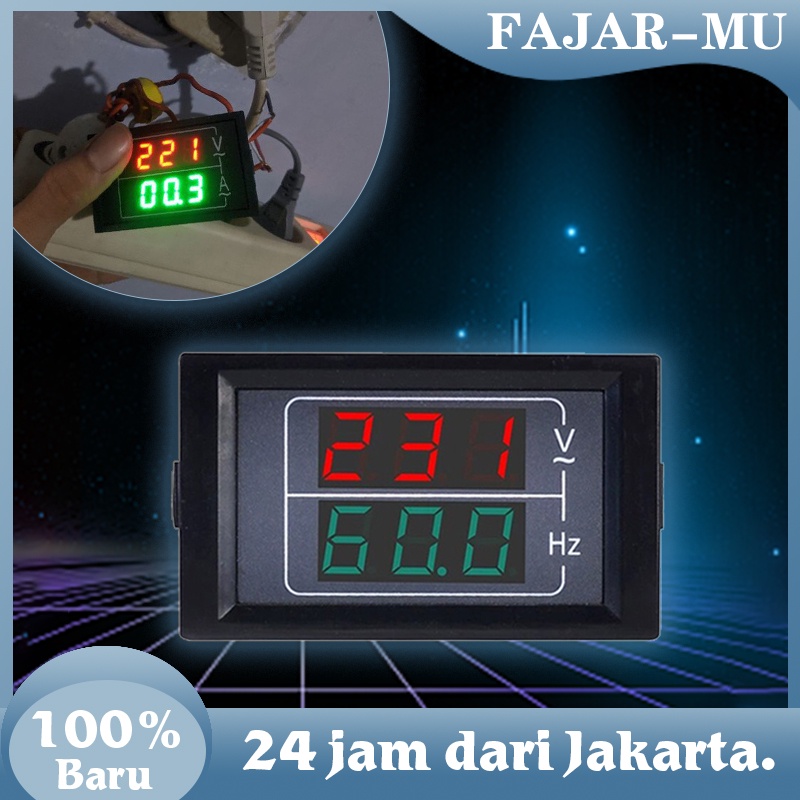 Jual 50-500V Voltmeter Frekuensi/Dual Display Tegangan Current Meter Detector Frekuensi Meter ...