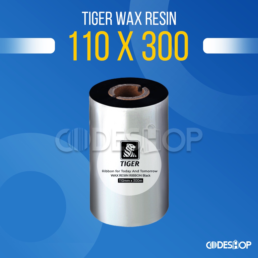 Jual TIGER RIBBON CARBON WAX RESIN 110 x 300 METER CETAK LABEL BARCODE ...