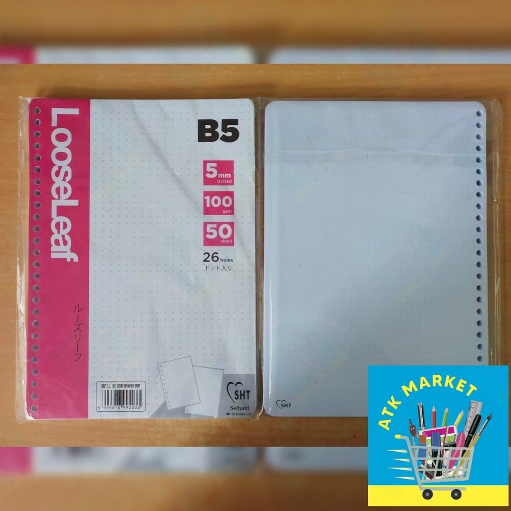 Jual Kertas Loose leaf / Kertas Binder B5 " DOT (Titik) " 50 lembar | Shopee Indonesia