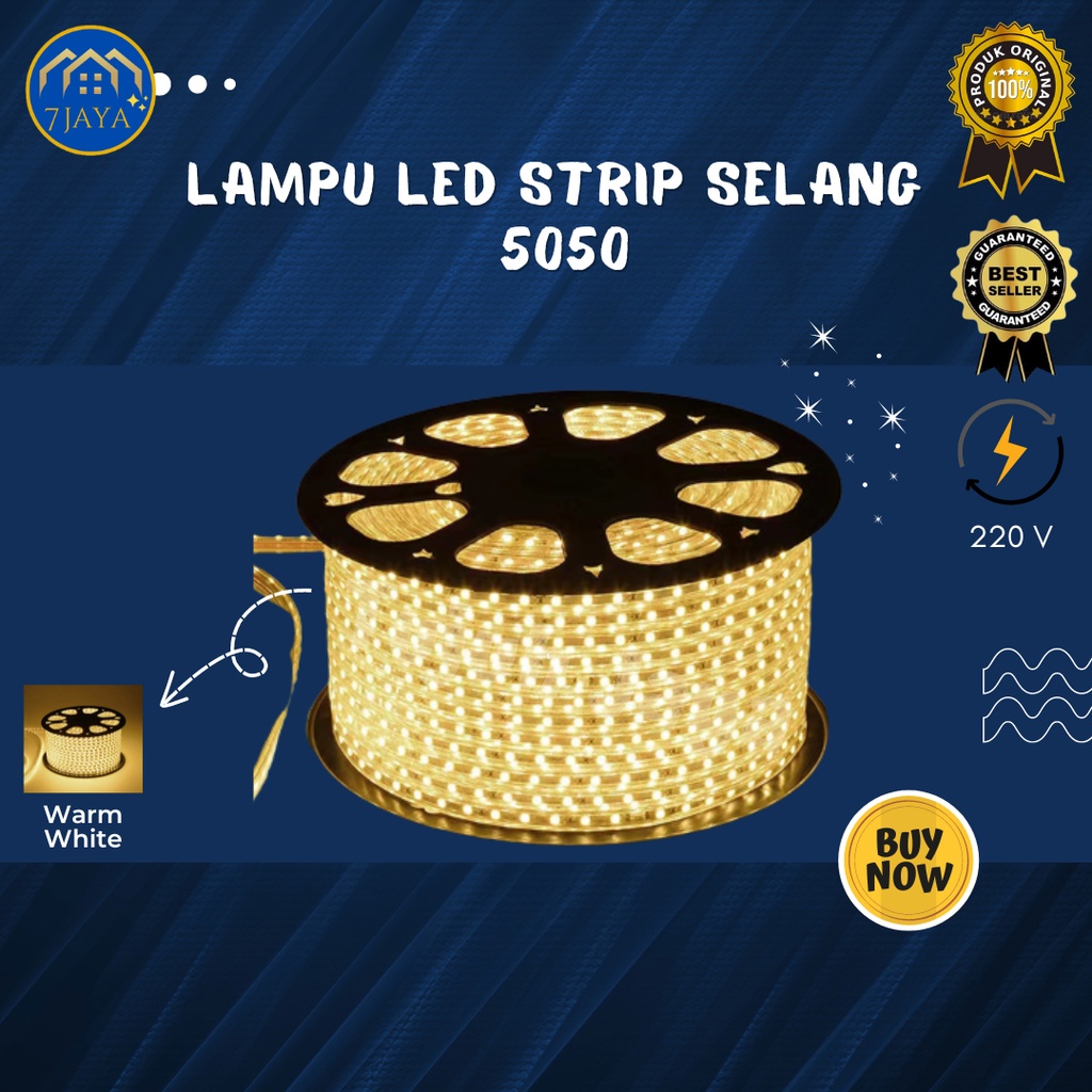 Jual Lampu Led Strip Meteran Japit Warm White Shopee Indonesia