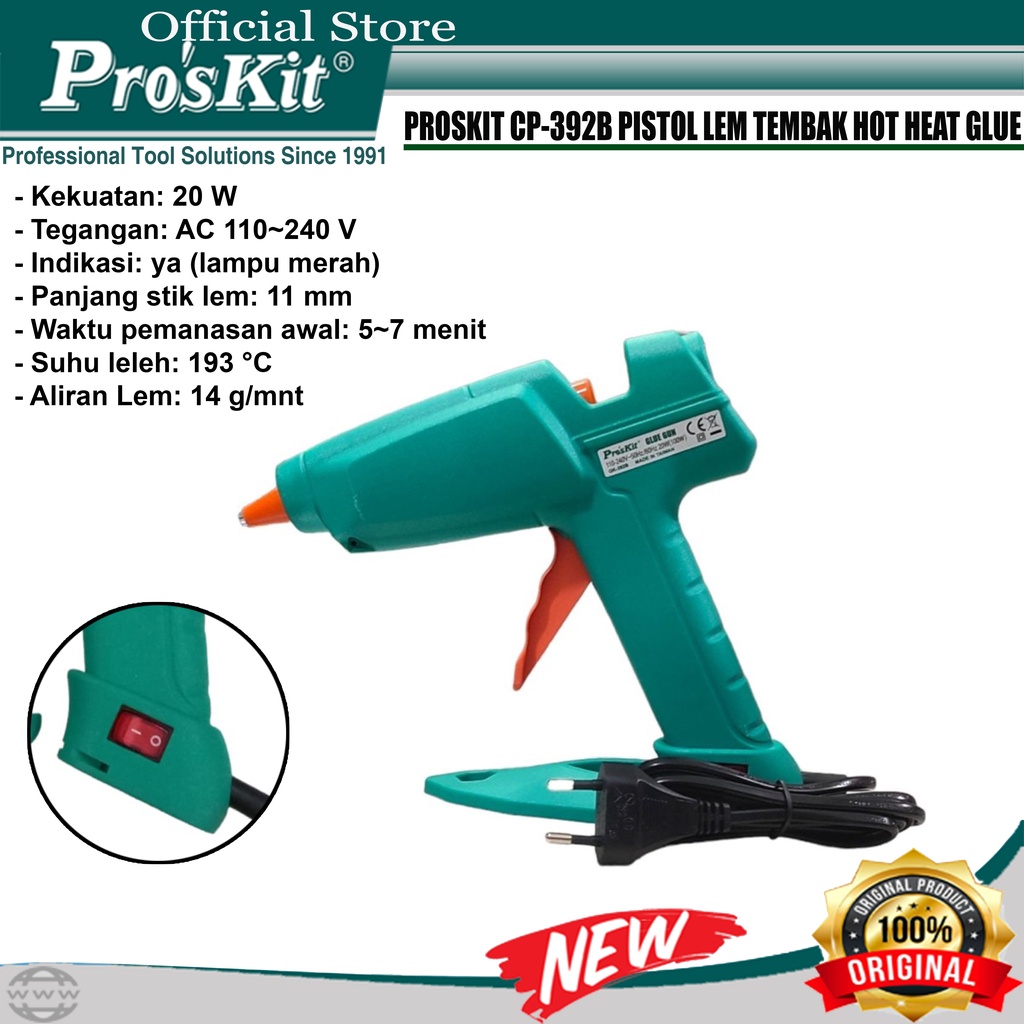 Jual Proskit CP-392B Pistol Lem Tembak Hot Heat Glue Gun Lem lilin 11mm ...