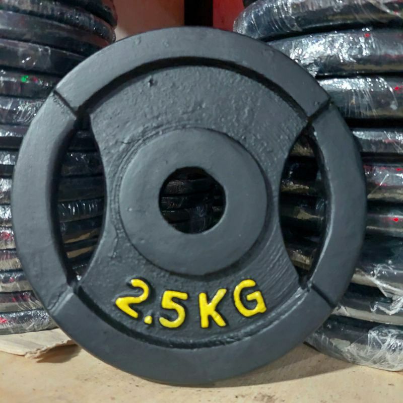 Jual 2,5kg plate barbell Dumbell dumble lempengan besi cor diameter ...