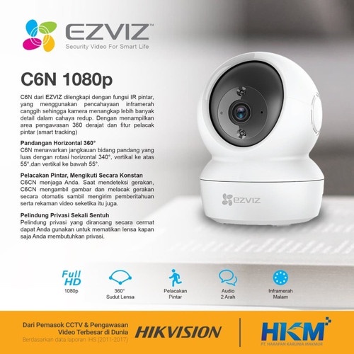 Jual IP CAM SMART CCTV EZVIZ C6N 2MP 1080P // TY1 SMART 2MP 1080P ...