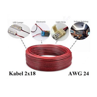 Jual Kabel Listrik Serabut AWG24 AWG 24 2x18 2 x 18 Merah Hitam AC DC | Shopee Indonesia