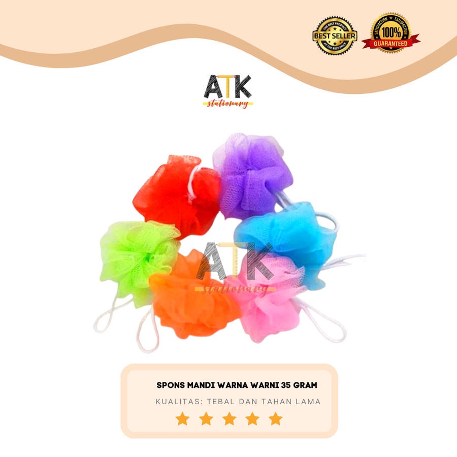 Jual Spon Mandi Warna 35 gram / Busa Mandi / Spon mandi 1 warna Jaring ...