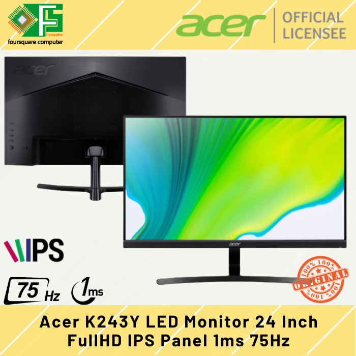 Jual LED Monitor 24 Inch Acer K243Y FullHD IPS Flat Panel 1ms 75Hz ...
