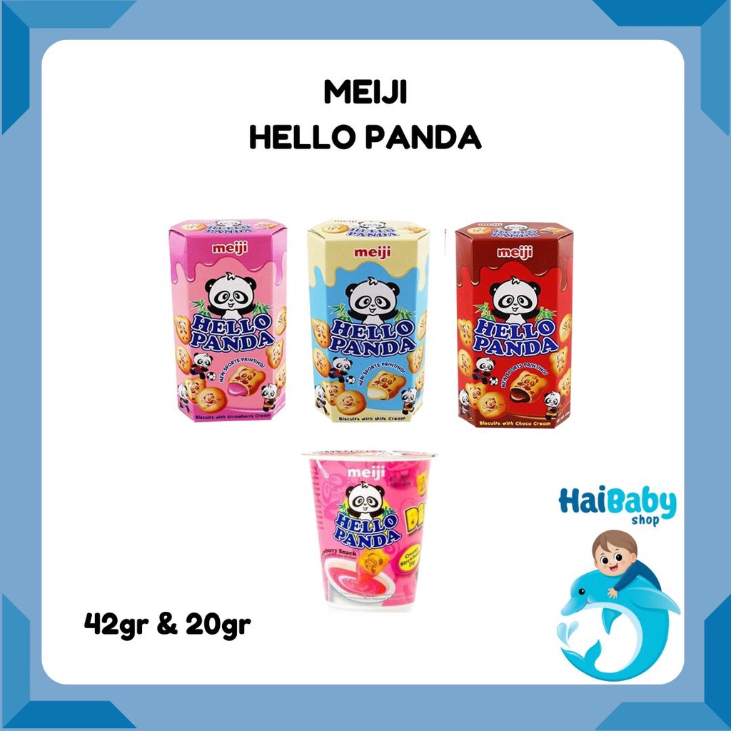 Jual Hello Panda Biscuit Meiji Vanila Strawberry Cholate 42 Gr / Hello ...