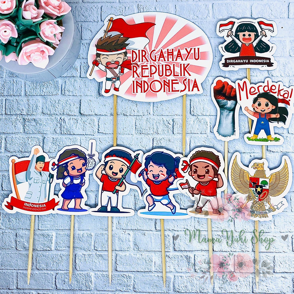 Jual Topper Cake Hiasan Kue Ulang Tahun MERDEKA 17 AGUSTUS DIRGAHAYU ...
