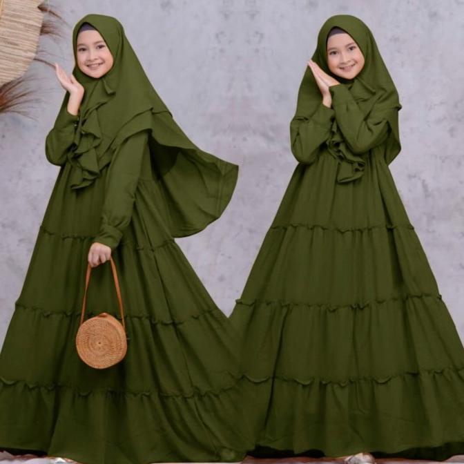 Jual Muslim Gamis Syari Anak Perrmpuan Aina . 12-14 Tahun | Shopee ...