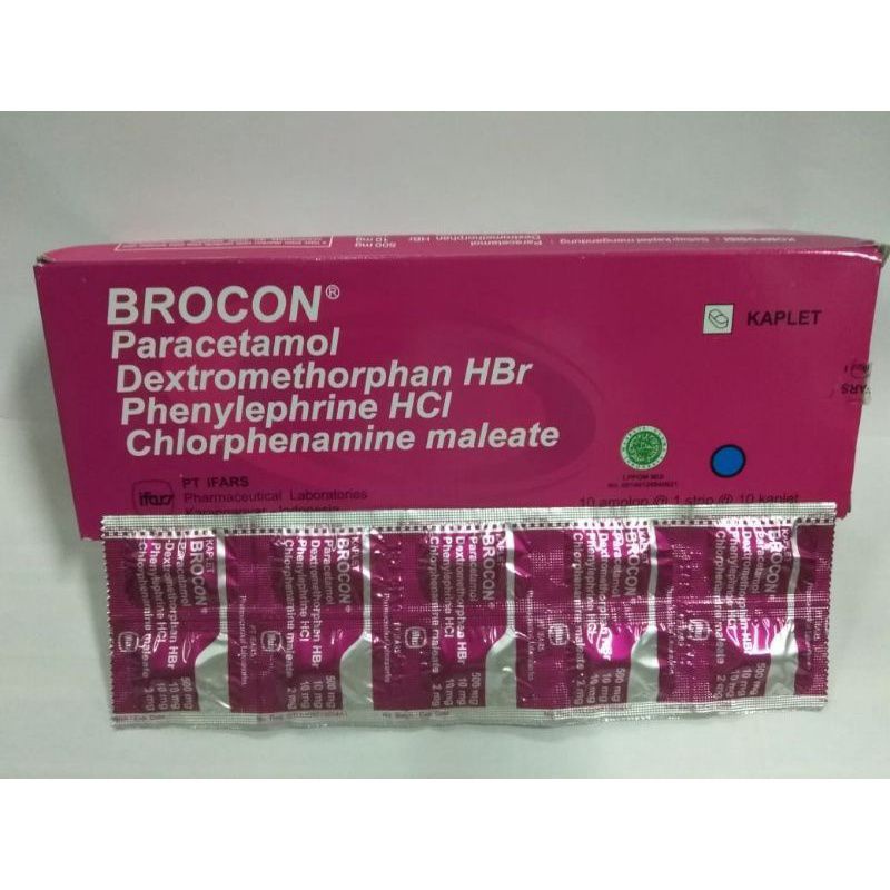 Jual Brocon Tablet Kaplet - Obat Panas Batuk Pilek / Per Strip Isi 10 ...