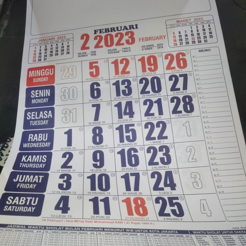 Jual (bisacod) Kalender 2023 Dinding Bulanan Lengkap Komplit Beserta ...