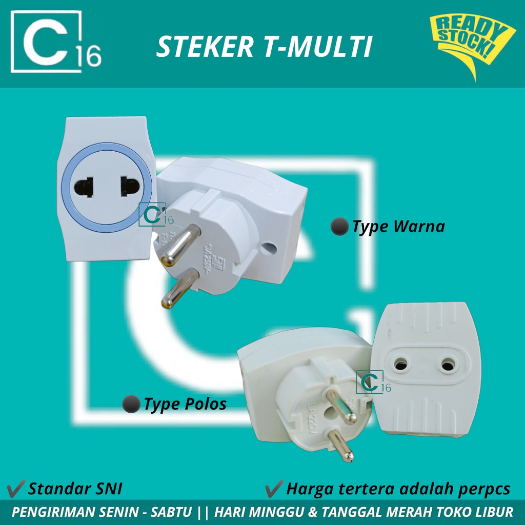 Jual Stop Kontak Steker T Multi Cabang 3 Colokan Listrik SNI Super ...