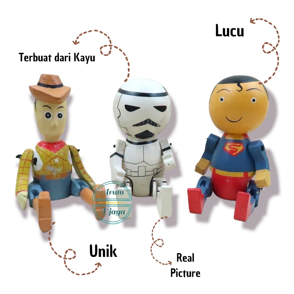 Jual Boneka Kayu Boneka Karakter Boneka Superhero Kerajinan Kayu Boneka ...