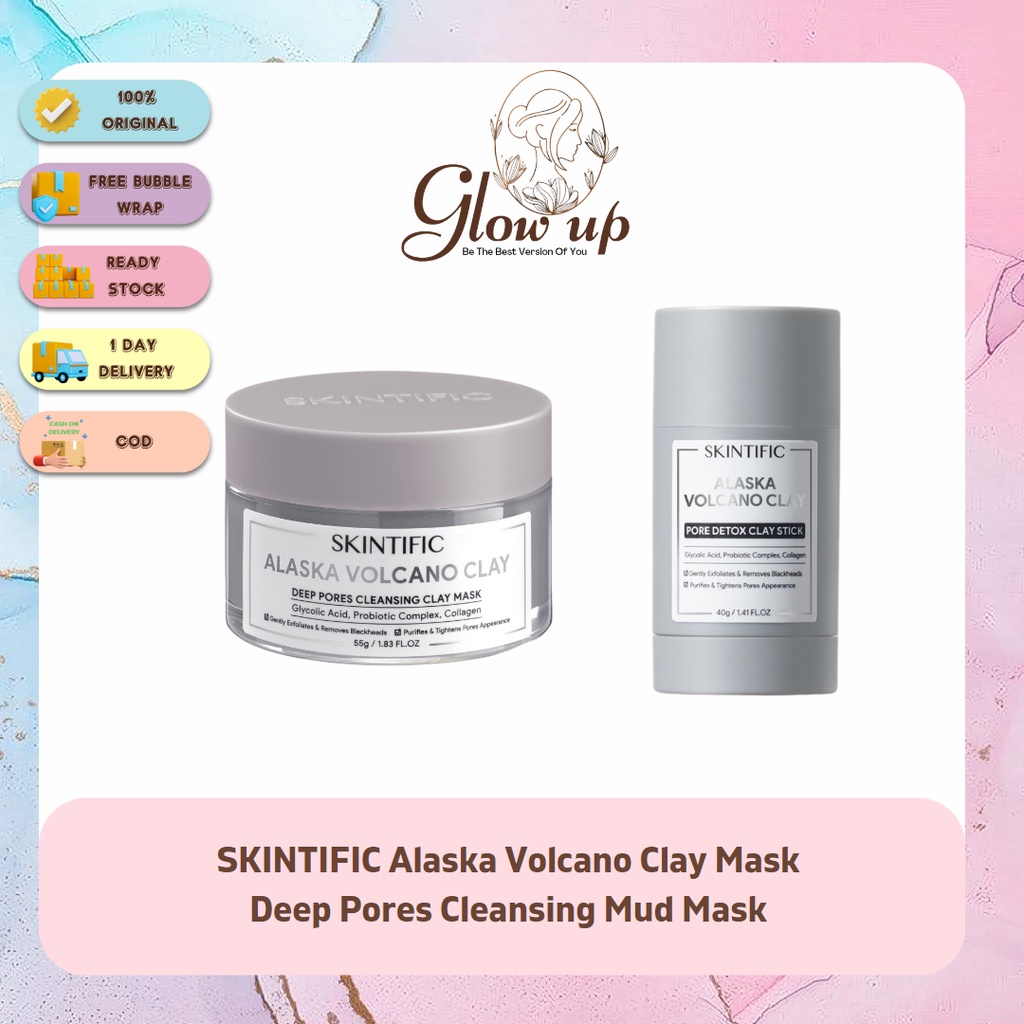 Jual SKINTIFIC Alaska Volcano Clay Mask Deep Pores Cleansing Mud Mask ...