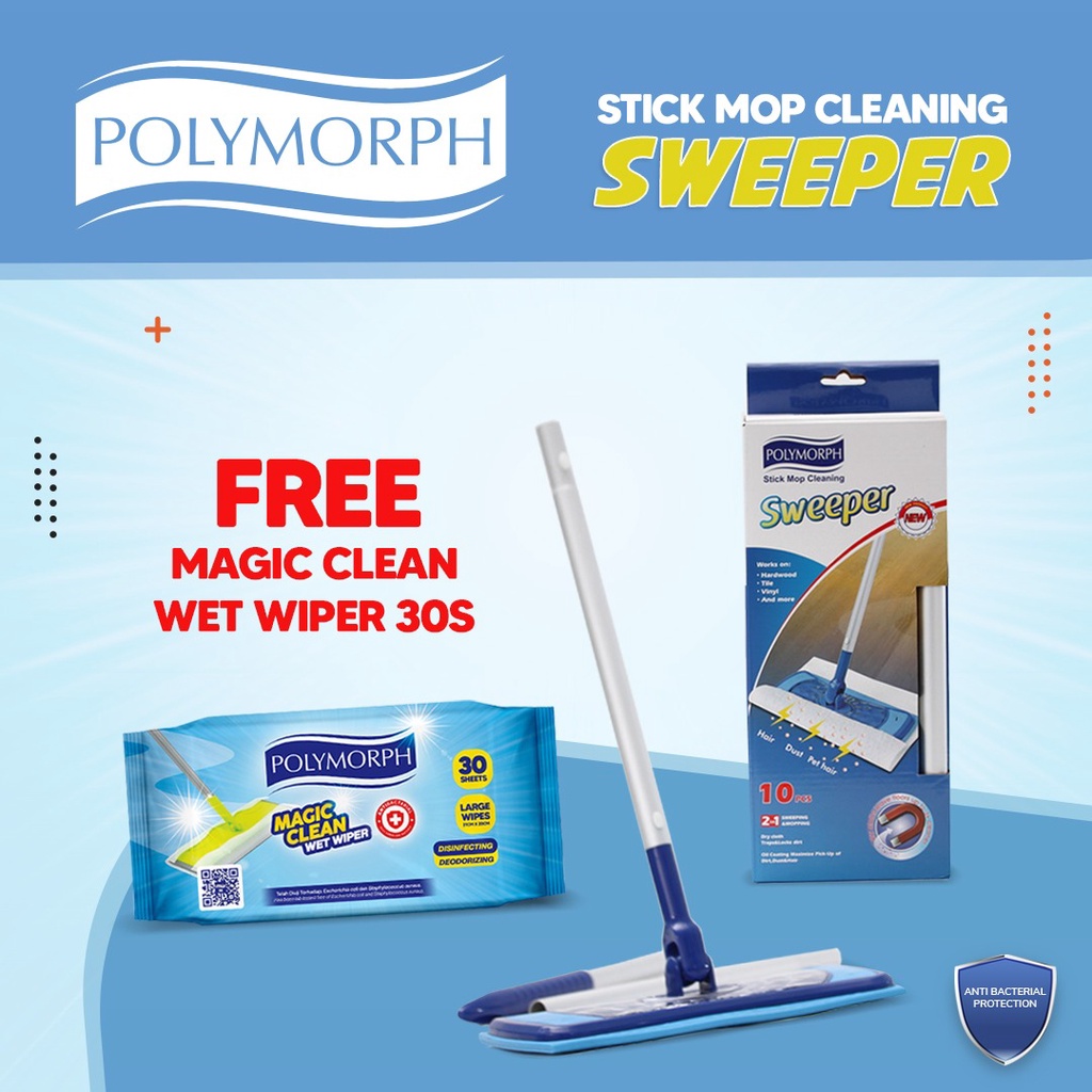 Jual Polymorph - Alat Pel Sweeper Stick Mop Cleaning FREE 1 Pack Refill ...