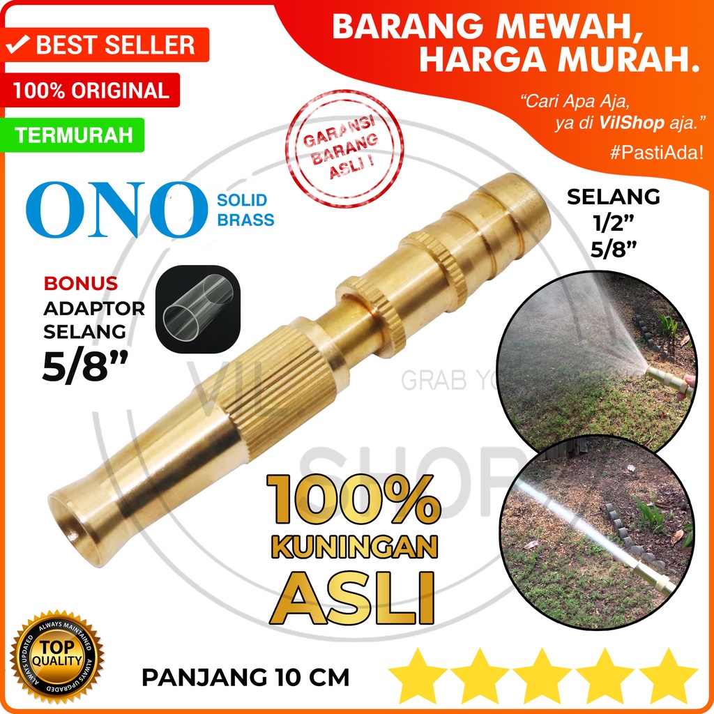 Jual NOZZLE SEMPROTAN AIR KUNINGAN ASLI SAKAI SELANG 1/2 5/8 / KEPALA ...