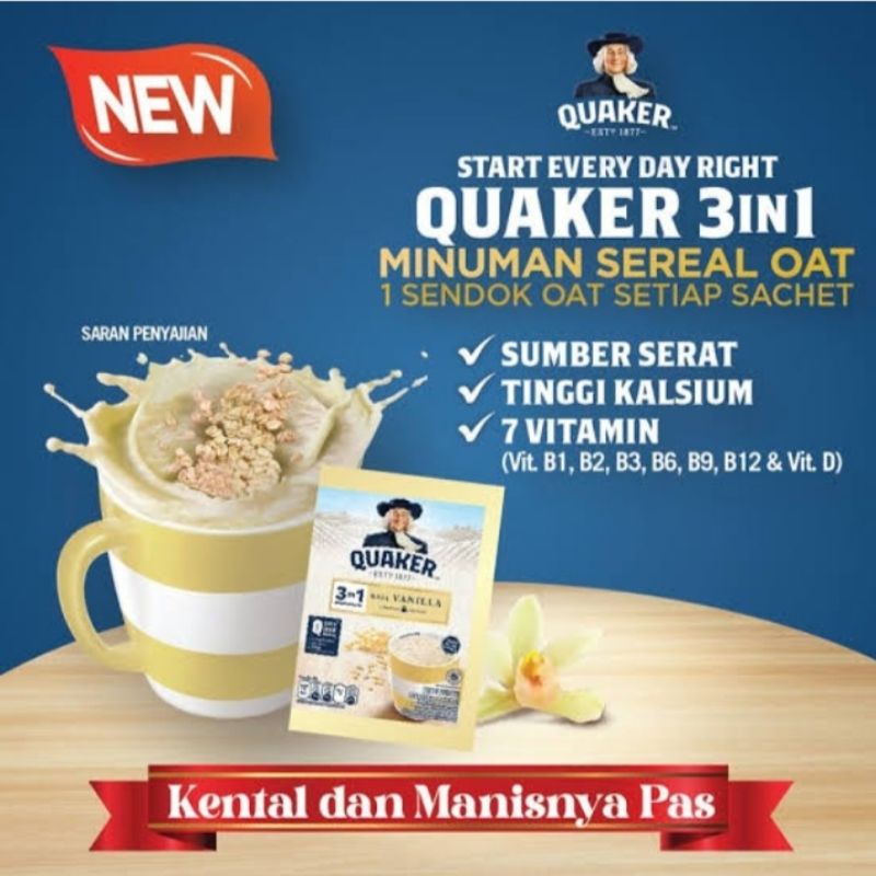 Jual (MURAH) quaker out 3in1 ECERAN rasa vanila(minuman sereal out ...