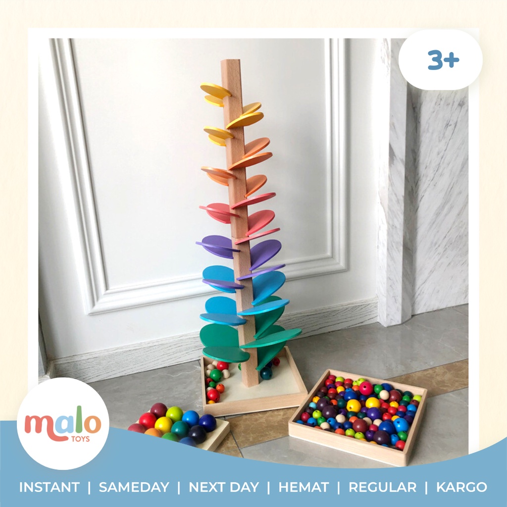 Jual MALOTOYS - Music Tree Marble Sounding Tree Rainbow Leaf Ladder ...