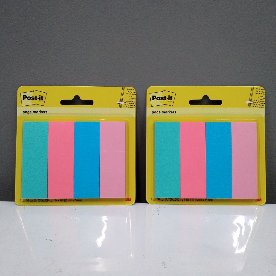 Jual 3M Post It 671-4ASST Page Marker 1x3 inch isi 200 lembar | Shopee ...