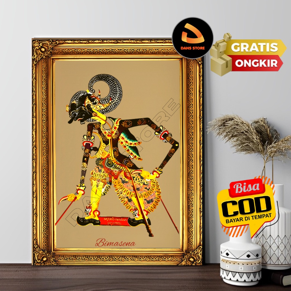 Jual Hiasan Dinding Wayang Kulit Bimasena Werkudara Bahan Art Carton ...