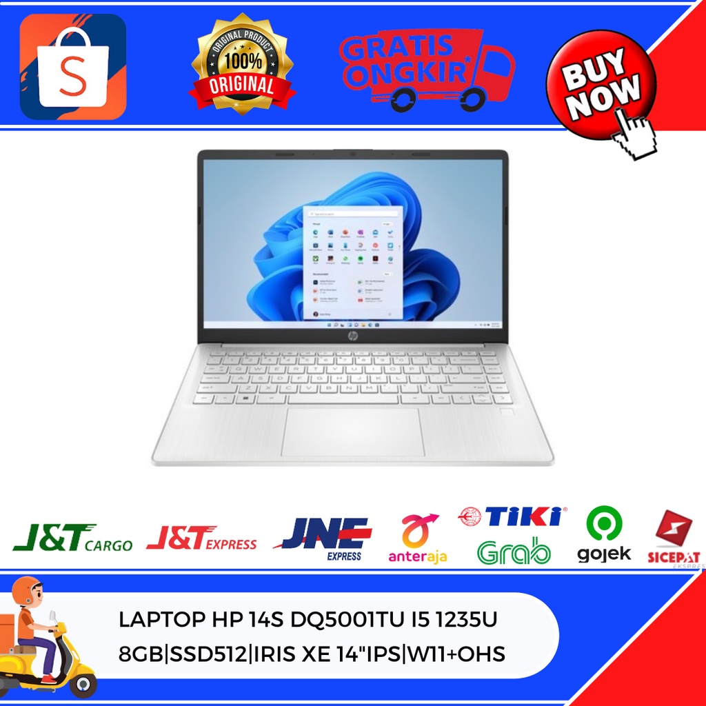 Jual LAPTOP HP 14S DQ5001TU I5 1235|8GB|SSD512|IRIS XE 14"IPS|W11+OHS ...