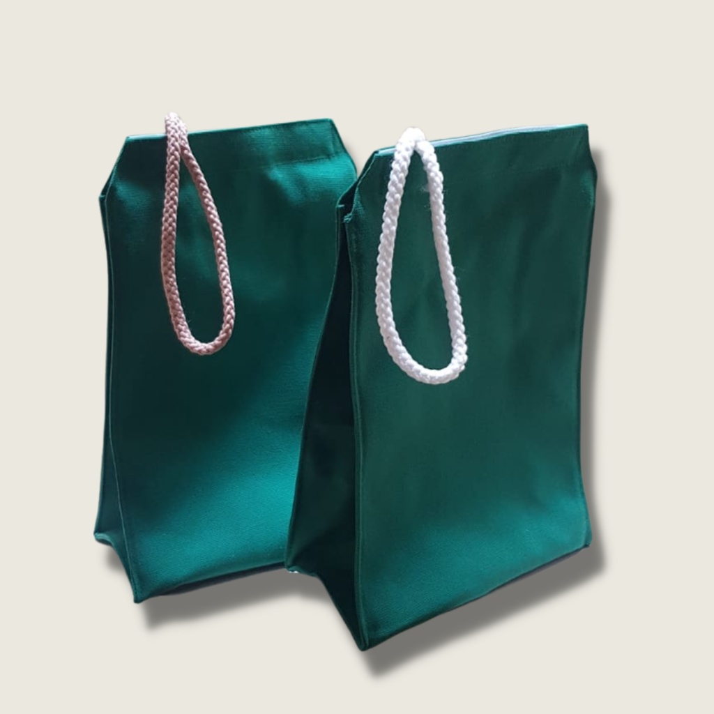 Jual Gadiel Tas Bekal Packaging Kanvas Hijau Bisa Sablon dan Print ...