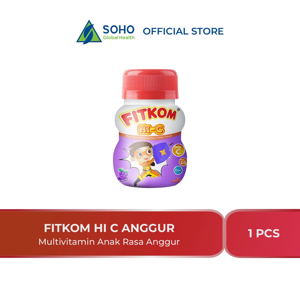 Jual Fitkom HI-C Tablet Hisap Multivitamin Anak Rasa Anggur isi 21 ...