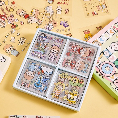 Jual Stiker BOX 2D Tempel Lucu 4 Warna 1 Lembar Anti Air Cute Aesthetic ...
