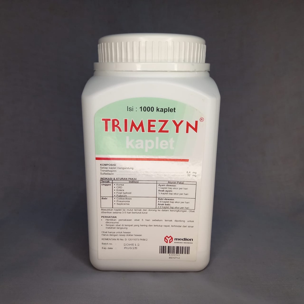 Jual Trimezyn isi 1000 Kaplet Kapsul Tablet Obat CRD Snot Ayam | Shopee ...