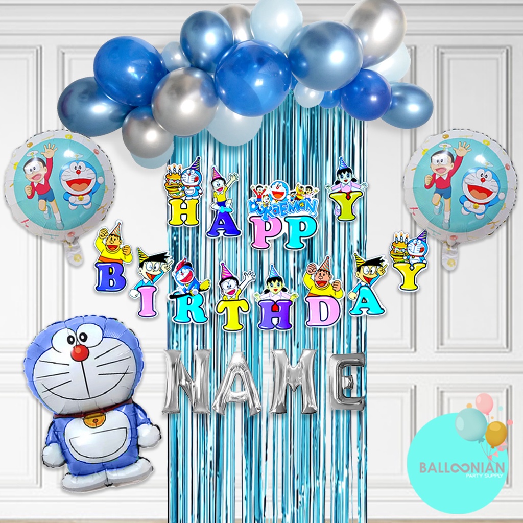 Jual DORAEMON BALLOON CHAIN DECORATION/BALON ULANG TAHUN ANAK/DEKORASI ...