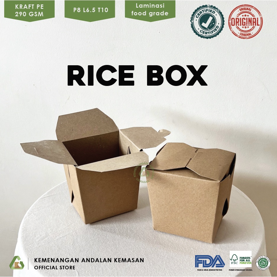 Jual RICE BOX PAPER / FOOD PAIL / PAPER RICE BOX / FOOD PACKAGING ...