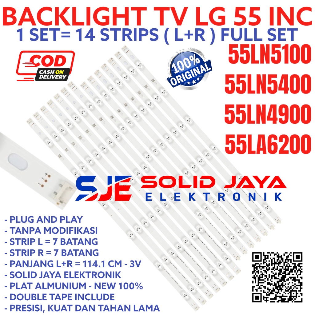 Jual BACKLIGHT TV LED LG 55 INC 55LN5100 55LN5400 55LN4900 55LA6200 LAMPU BL LED TV 55LN 55LA ...