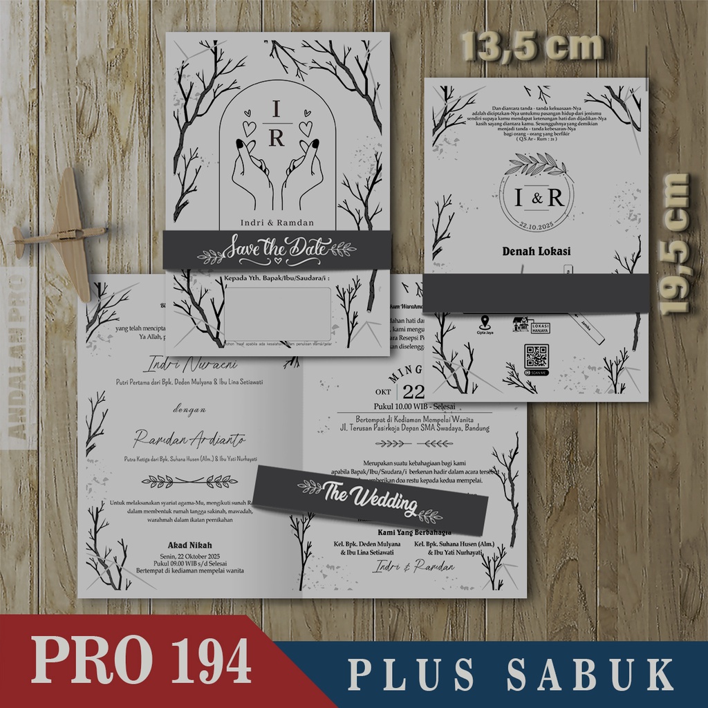Jual Pro 194 Lipat 2 Plus Sabuk - Cetak Undangan Color / Berwarna ...