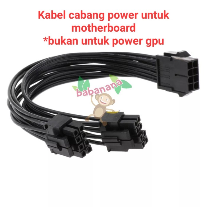 Jual Kabel Kabel Splitter 8 Pin Cpu To Dual 4+4Pin Motherboard Cabang ...
