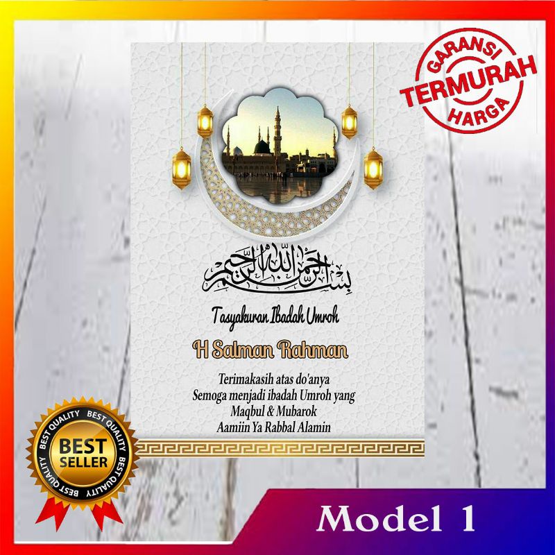 Jual stiker / kartu umroh stiker / kartu syukuran haji | Shopee Indonesia