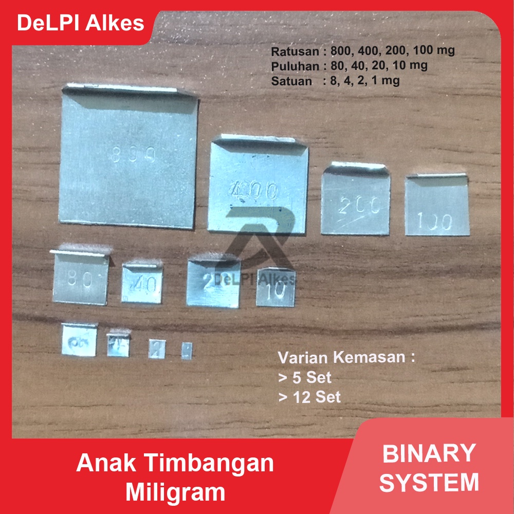 Jual Anak Timbangan Miligram Mg Untuk Laboratorium Kimia Farmasi isi 5 ...