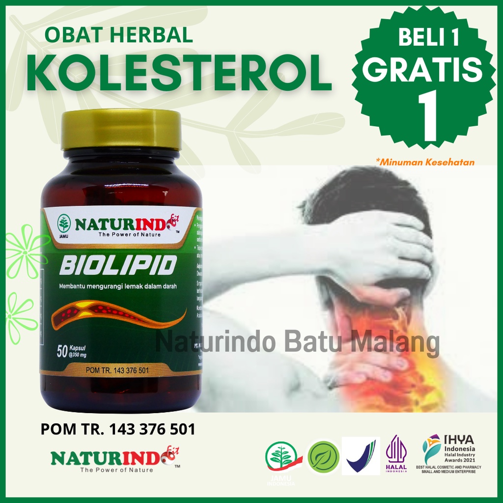 Jual NATURINDO BIOLIPID Obat Herbal Trigliserida Obat Kolesterol TG ...