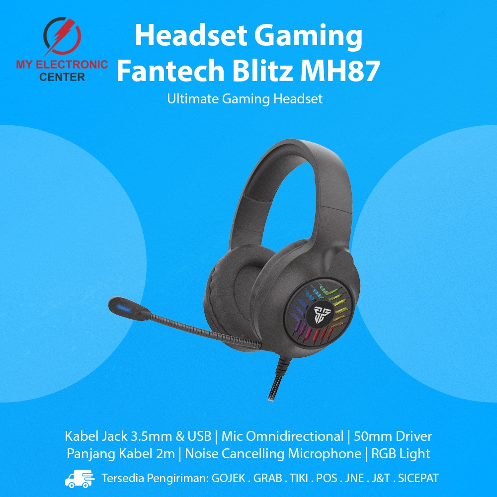Jual Headset Gaming Fantech Blitz MH87 Headphone Laptop Komputer PC HP ...