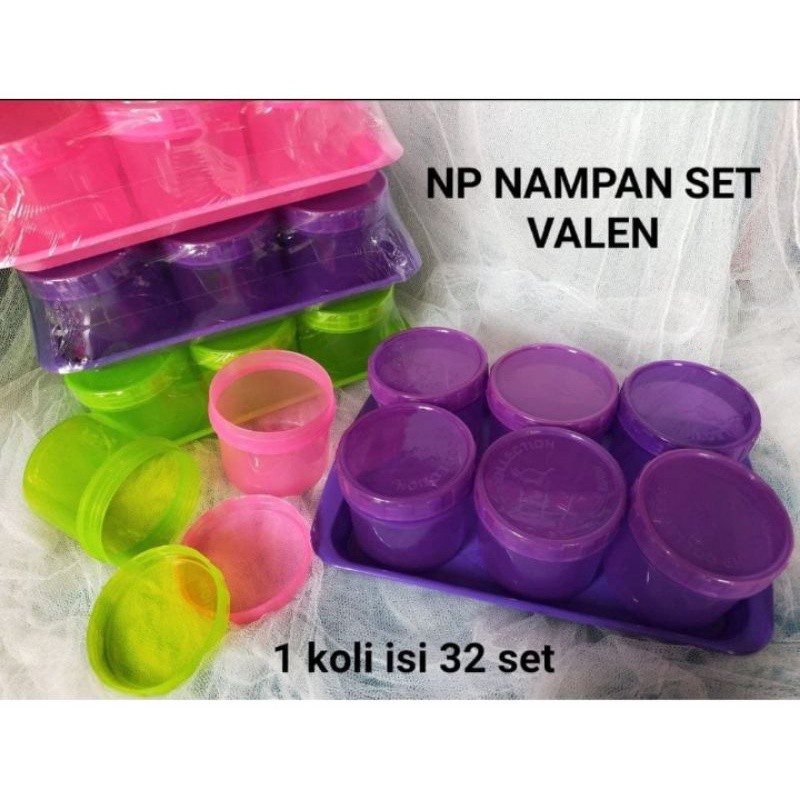 Jual Toples Valen Set 7 in 1 NP Collection Free Nampan/toples kue raya lebaran/toples 3 warna ...