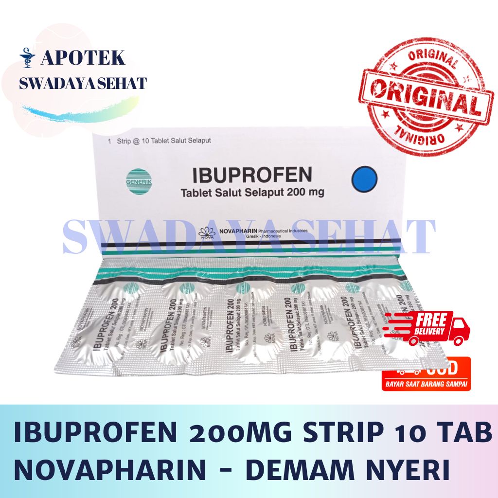 Jual IBUPROFEN 200MG STRIP 10 TABLET NOVAPHARIN - Obat Demam Nyeri ...