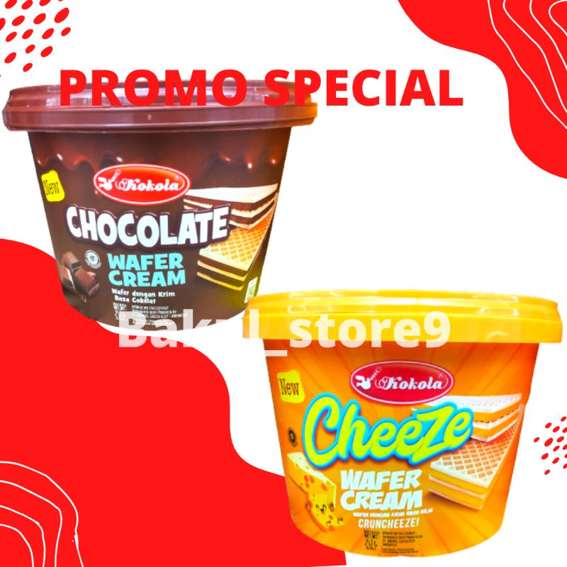 Jual Promo !! Kokola CHOCOLATE / CHEEZE WAFER CREAM 252 KALENG TIMBA ...