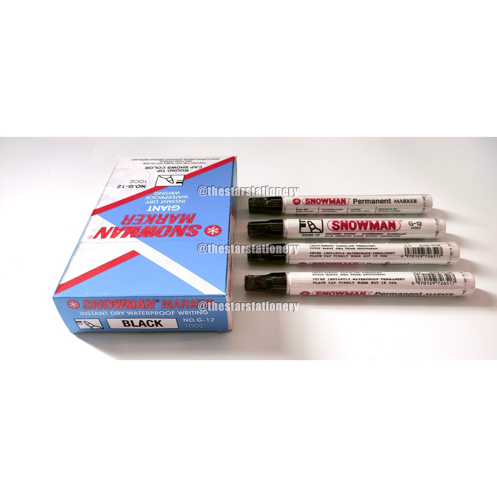 Jual (1 Biji) Spidol Permanen Marker Snowman G-12 / Spidol Snowman G12 ...