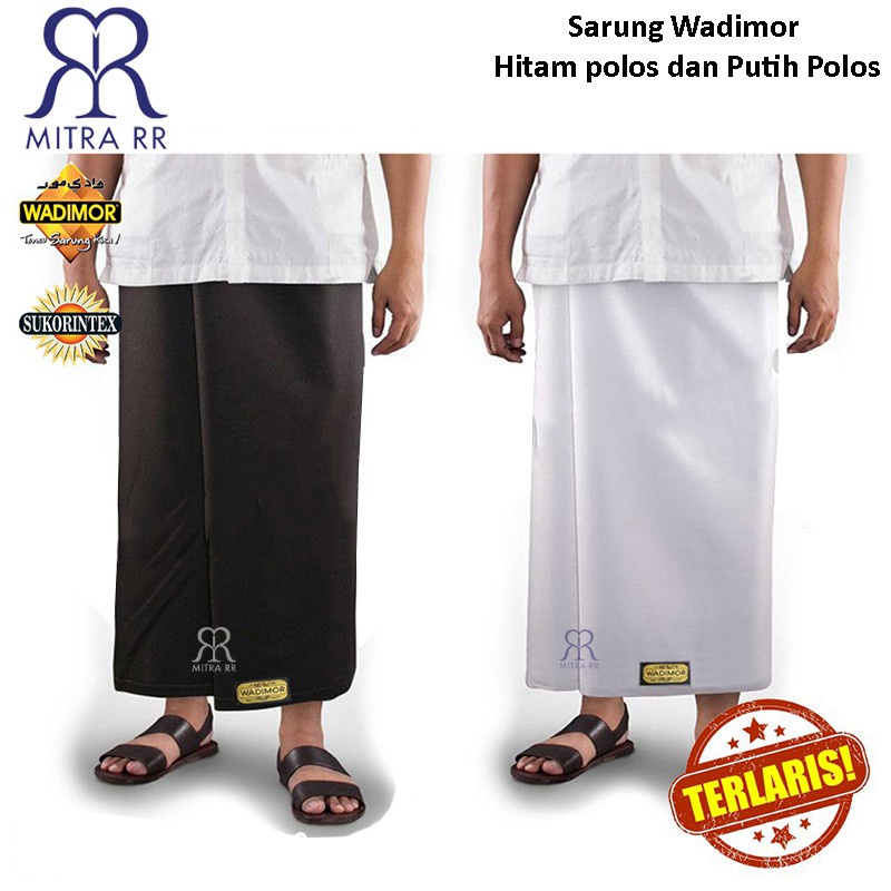 Jual Sarung Wadimor Hitam Polos Putih Sarung Polos Hitam Putih | Shopee ...