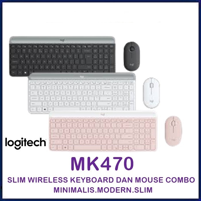 Jual Logitech MK470 / MK 470 Slim Combo Keyboard & Mouse Wireless ...