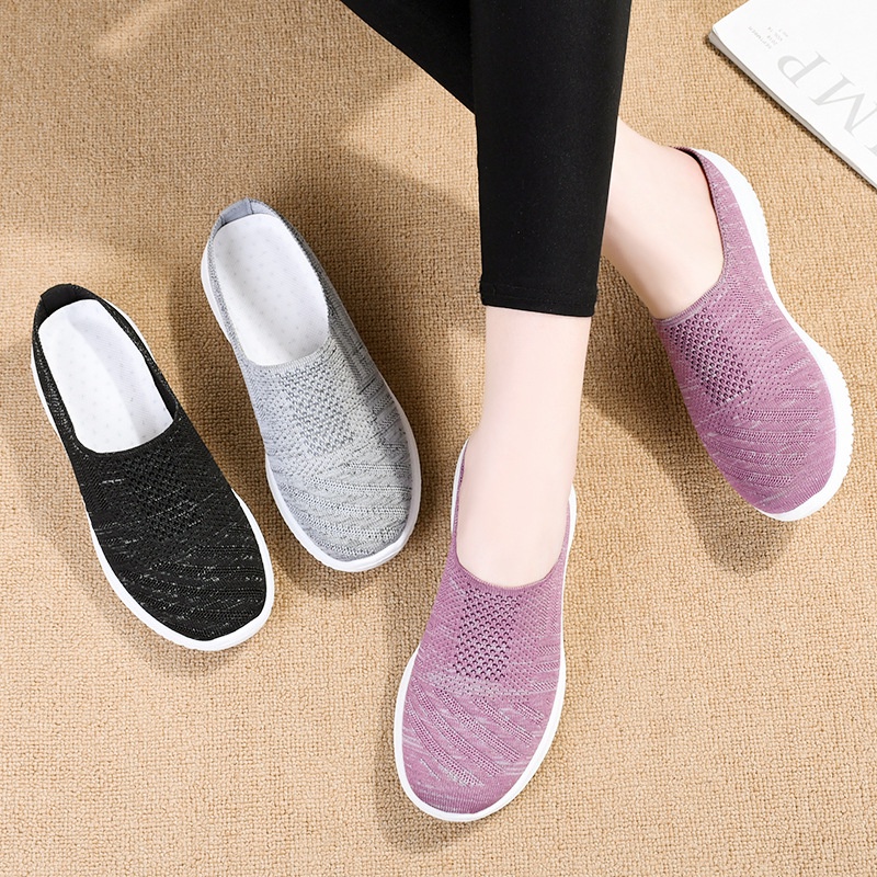Jual Sepatu Selop Wanita Flyknit Import / Sepatu Slip on Wanita Kasual ...