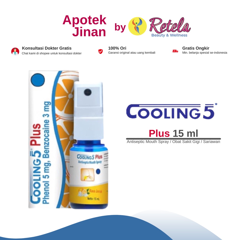 Jual COOLING 5 PLUS ANTISEPTIC MOUTH SPRAY JERUK 15ML | Shopee Indonesia