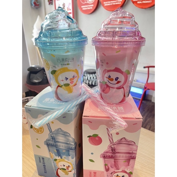 Jual TUMBLER MIXUE SNOWKING PEACH SUNDAE BLUE/PINK LIMITED EDITION ...