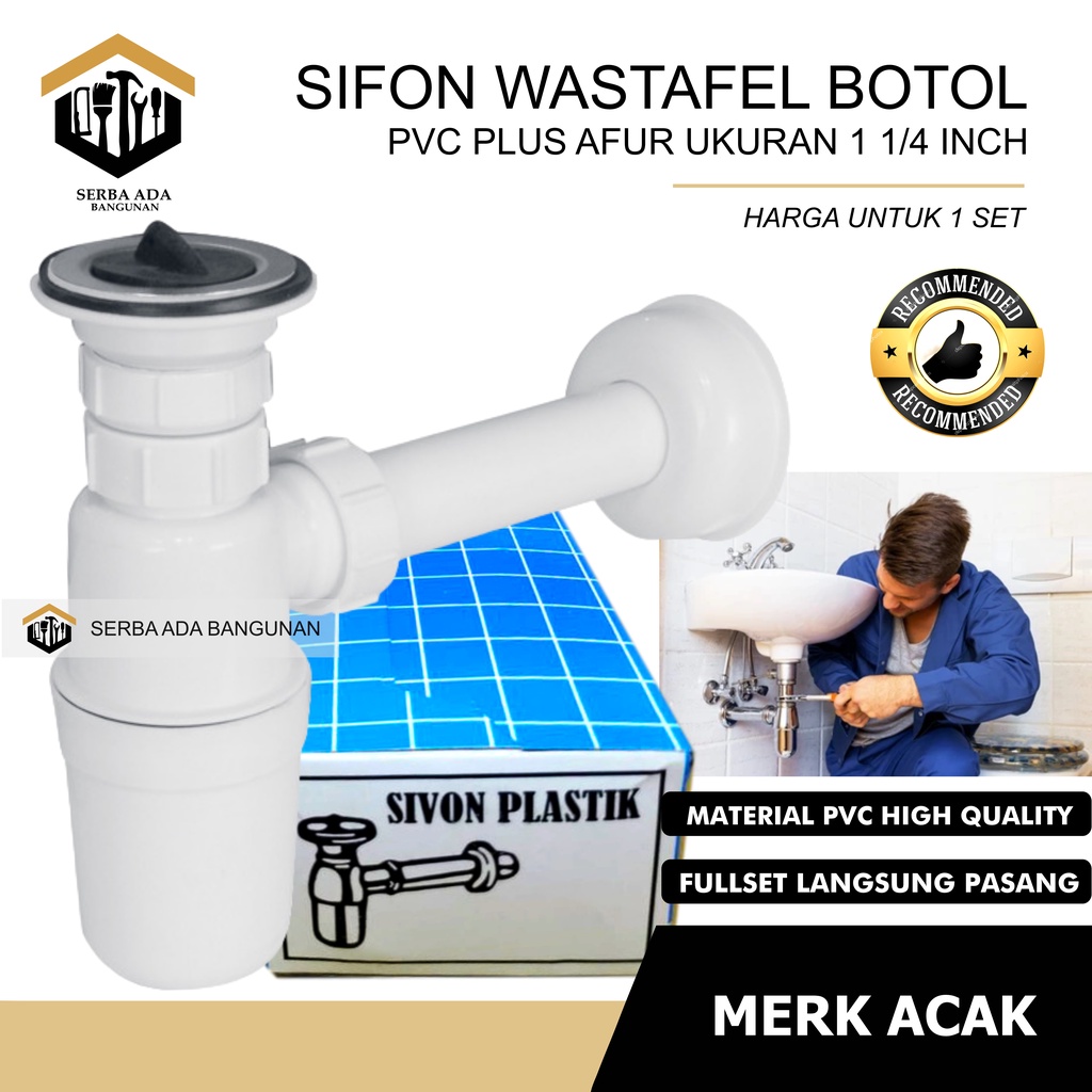 Jual SAB Sifon Sivon BOTOL / Sifon PVC Plastik Pembuangan Wastafel ...