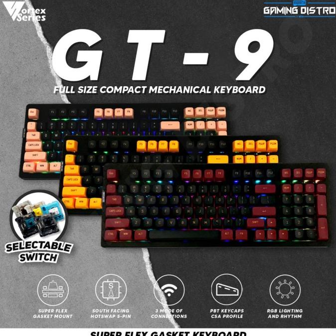 Jual Keyboard Gaming Vortex Series GT-9 Full Size Compact Gasket Mount ...